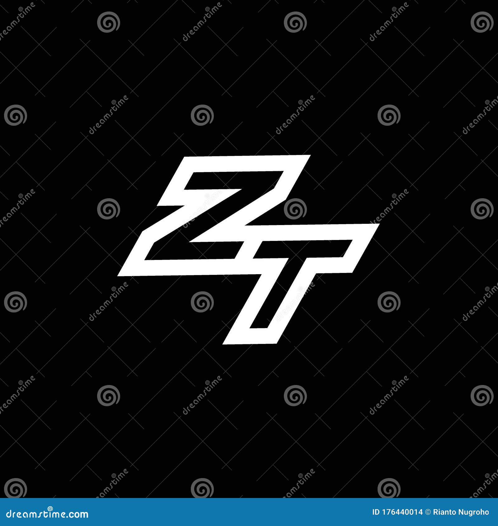 ZT Logo Monogram with Up To Down Style Negative Space Design Template ...