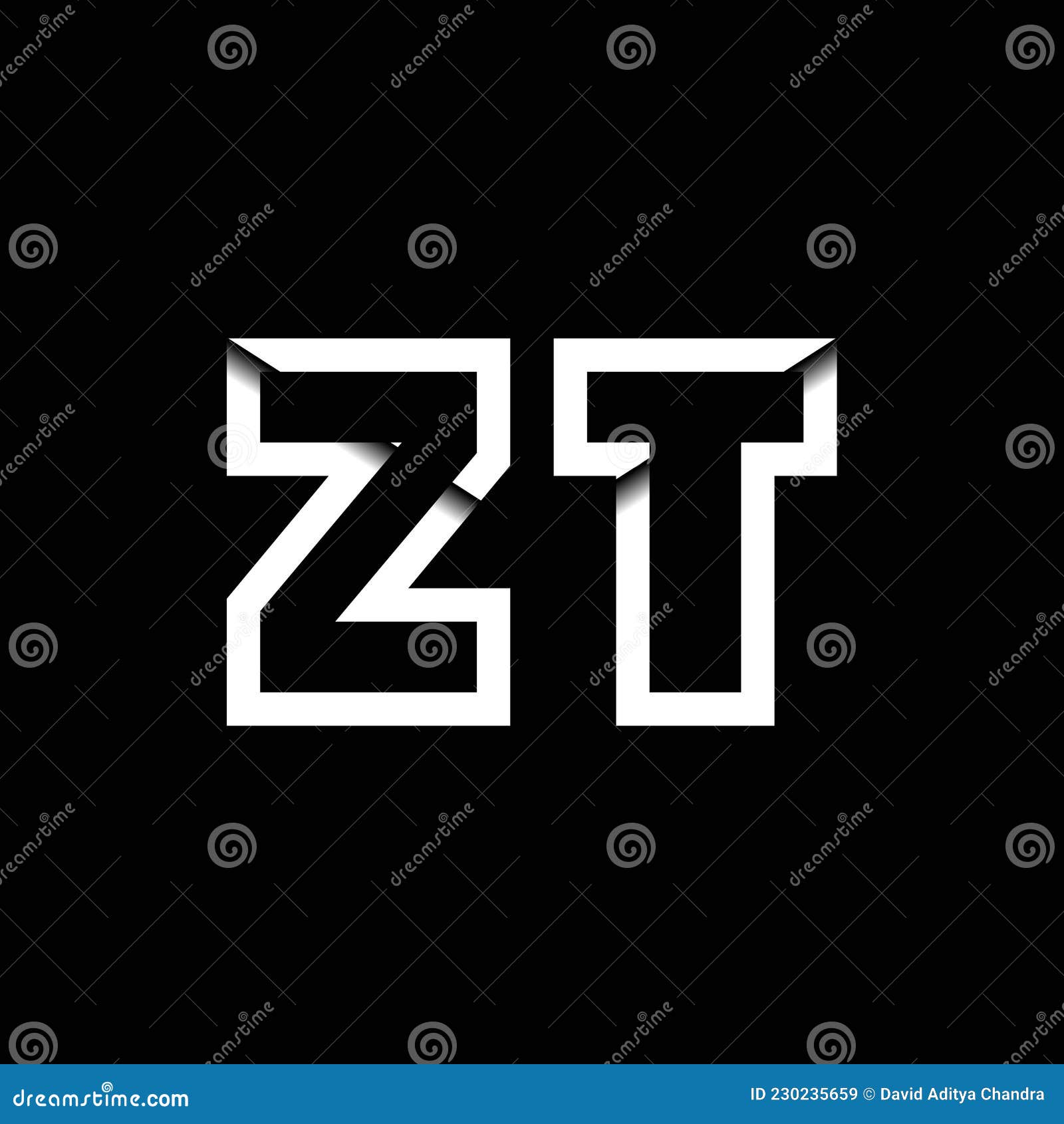 ZT Monogram Envelope Shape Style Stock Vector - Illustration of logos ...