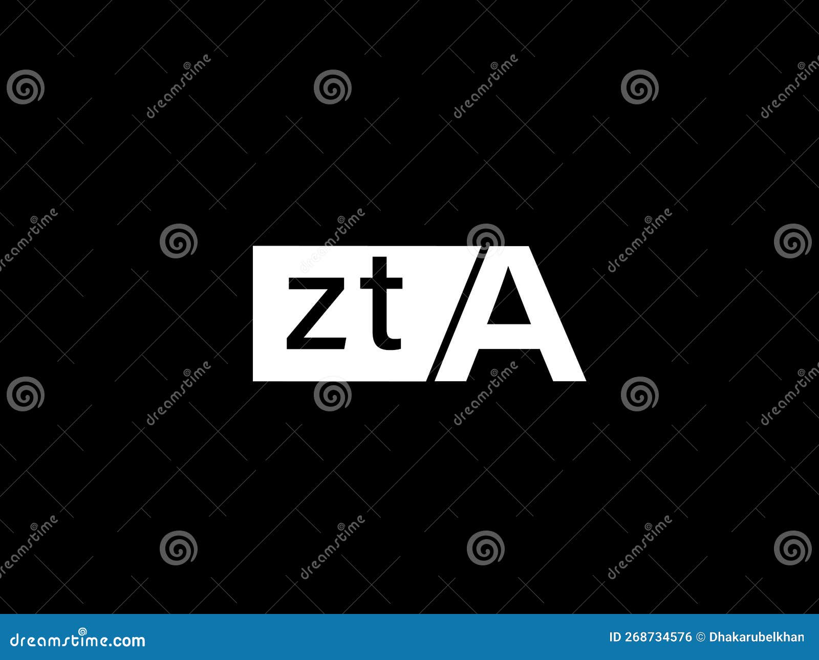 ZTA Logo and Graphics Design Vector Art, Icons Isolated on Black ...
