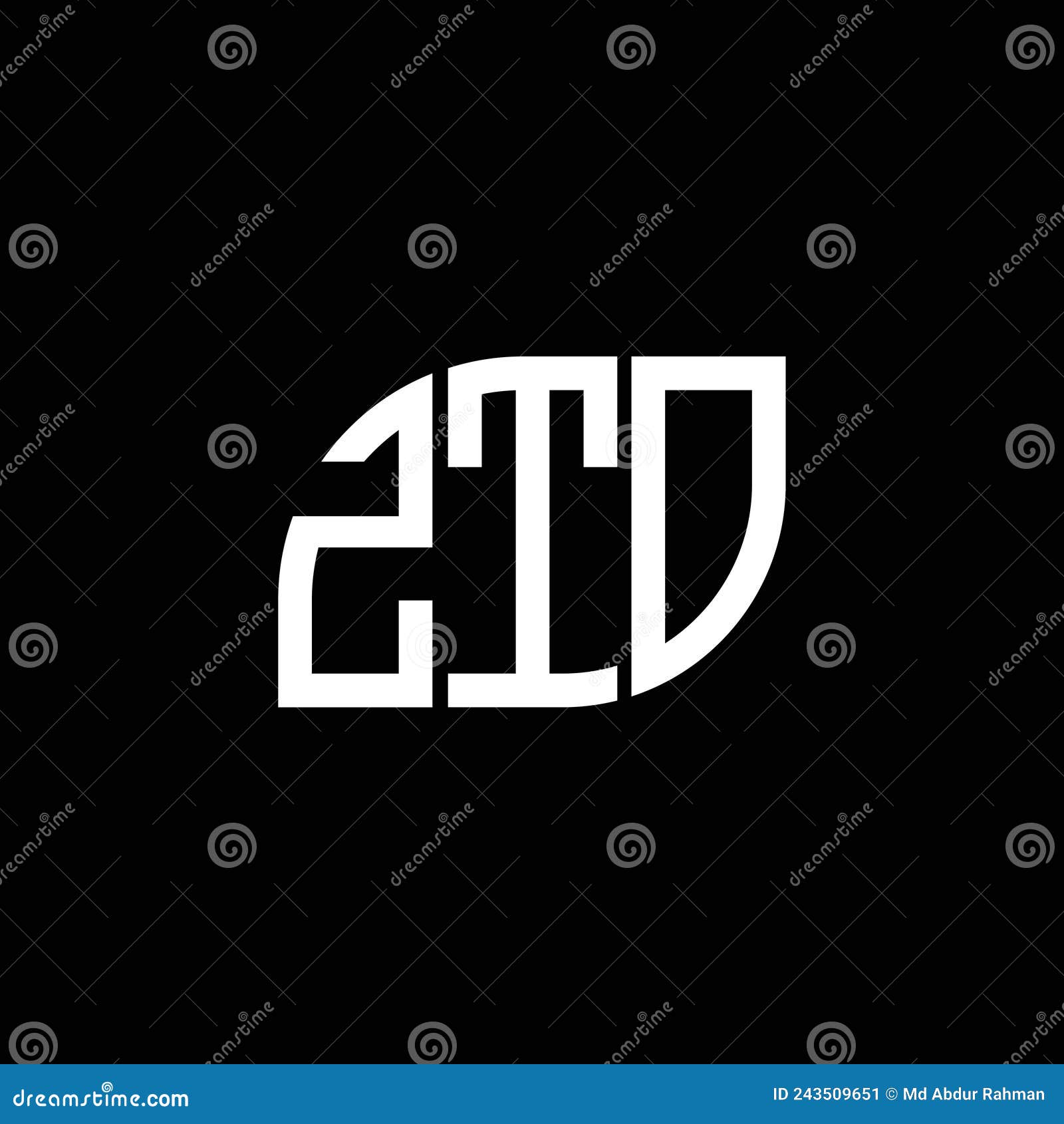 ZTO Letter Logo Design on Black Background. ZTO Creative Initials ...
