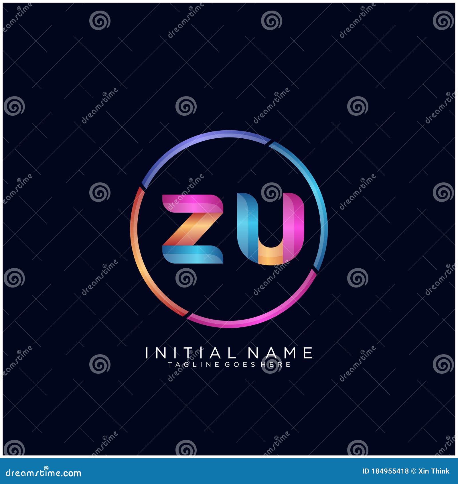 ZU Letter Logo Icon Design Template Elements Stock Vector ...