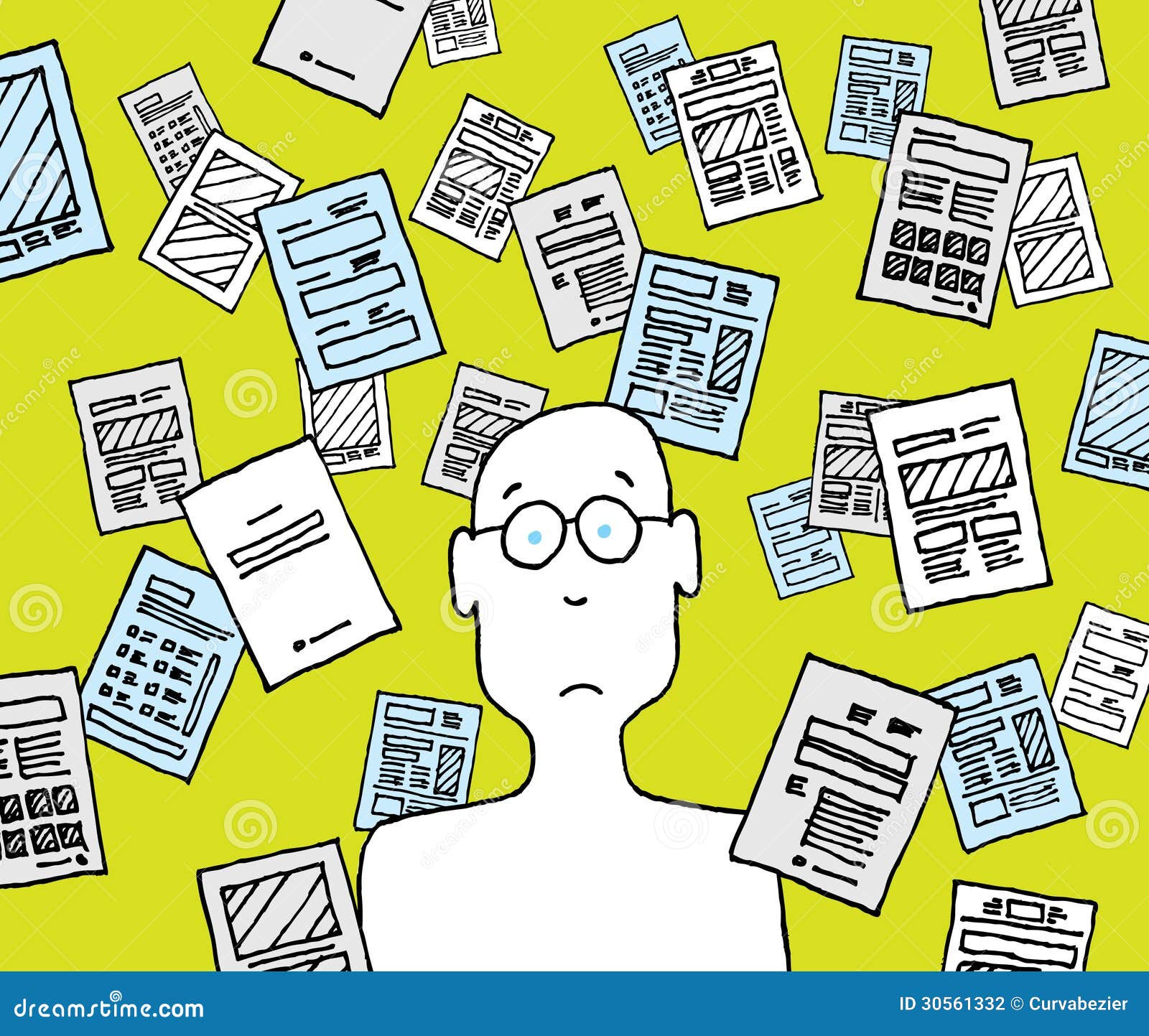 Zu viele Informationen stock abbildung. Illustration von teilen - 30561332