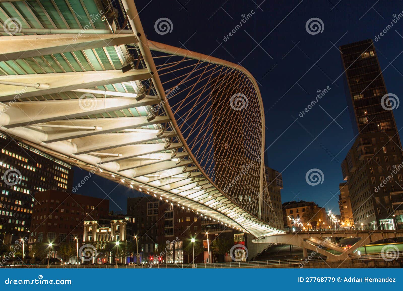 Zubizuri bridge Bilbao editorial stock image. Image of outdoors - 27768779