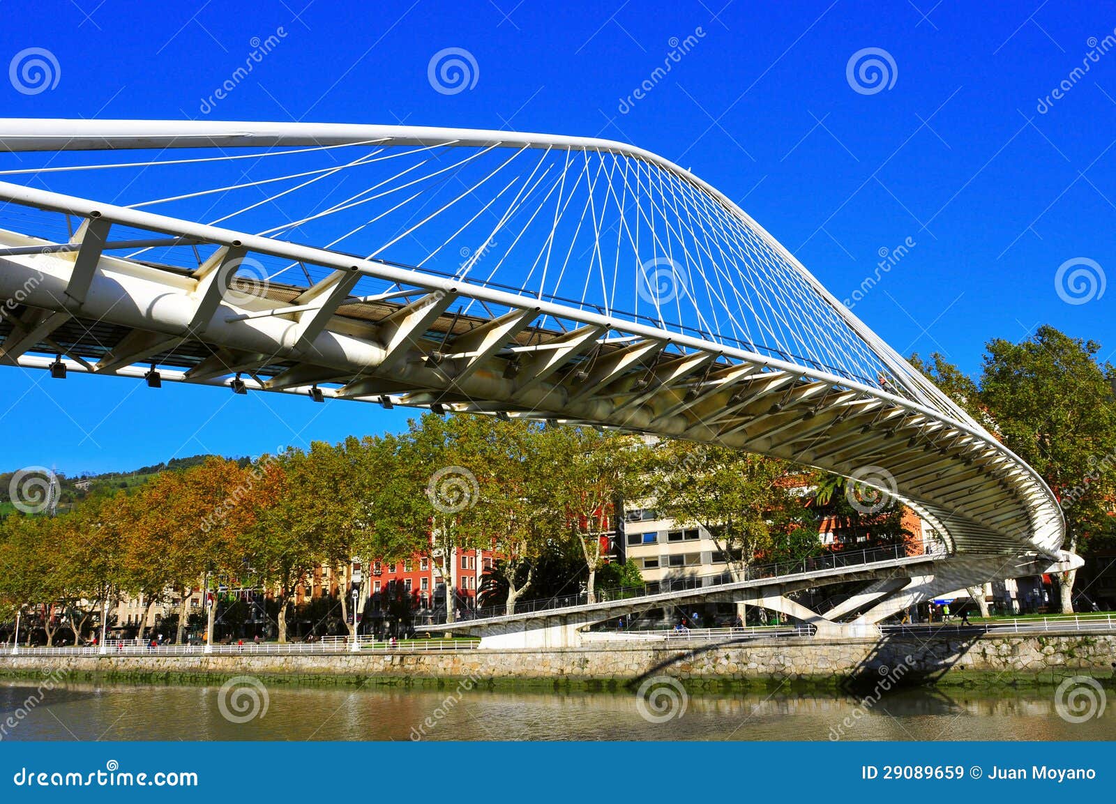 Zubizuri Bridge in Bilbao, Spain Editorial Stock Image - Image of ...