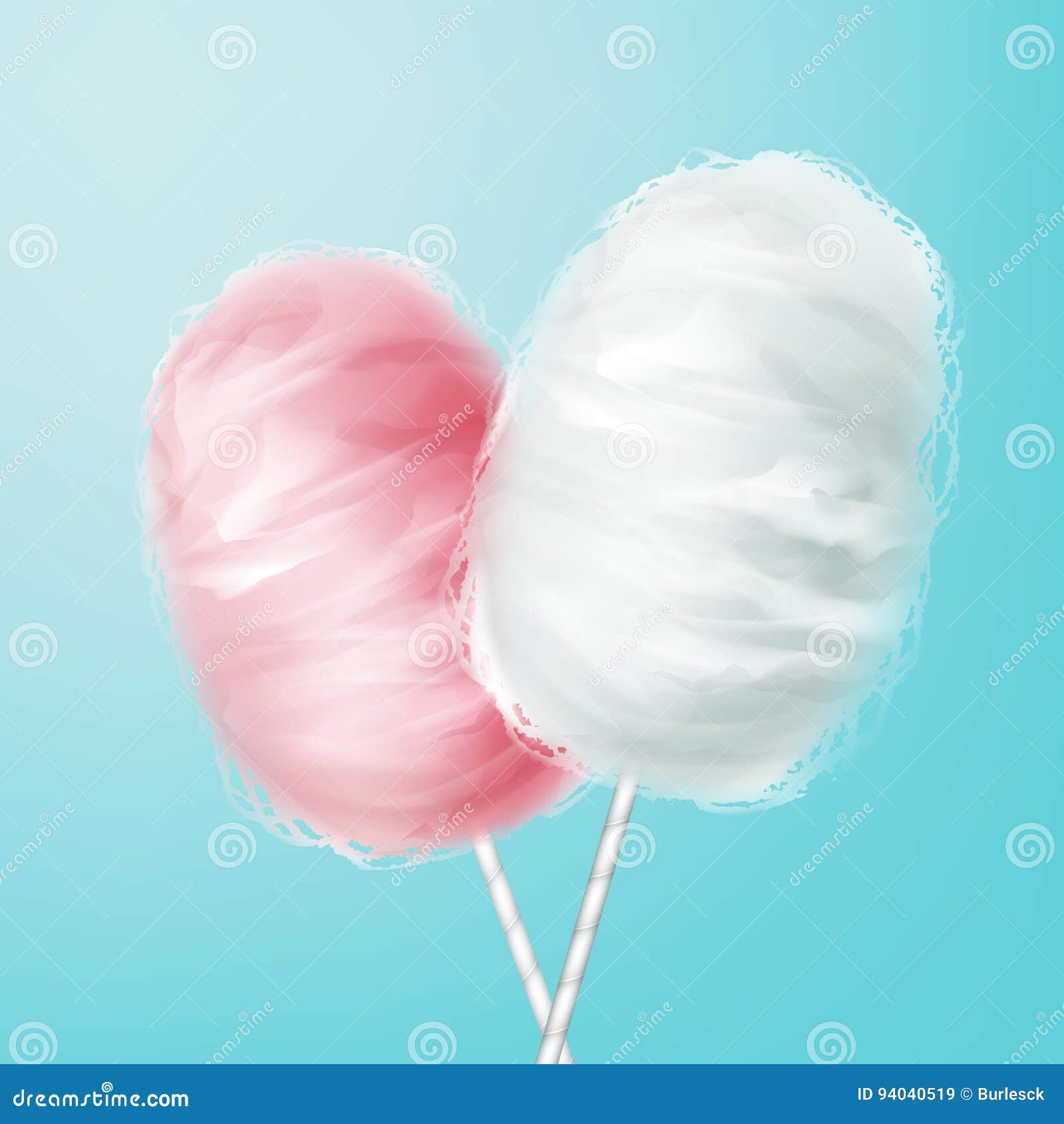 Zucchero Filato Rosa E Bianco Illustrazione Vettoriale - Illustrazione ...