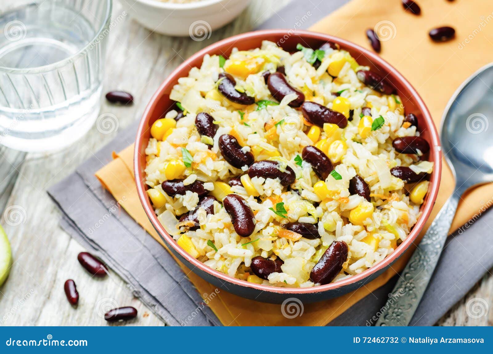 Zucchini Corn Carrots Red Beans Rice Stock Photo - Image of gastronomy ...