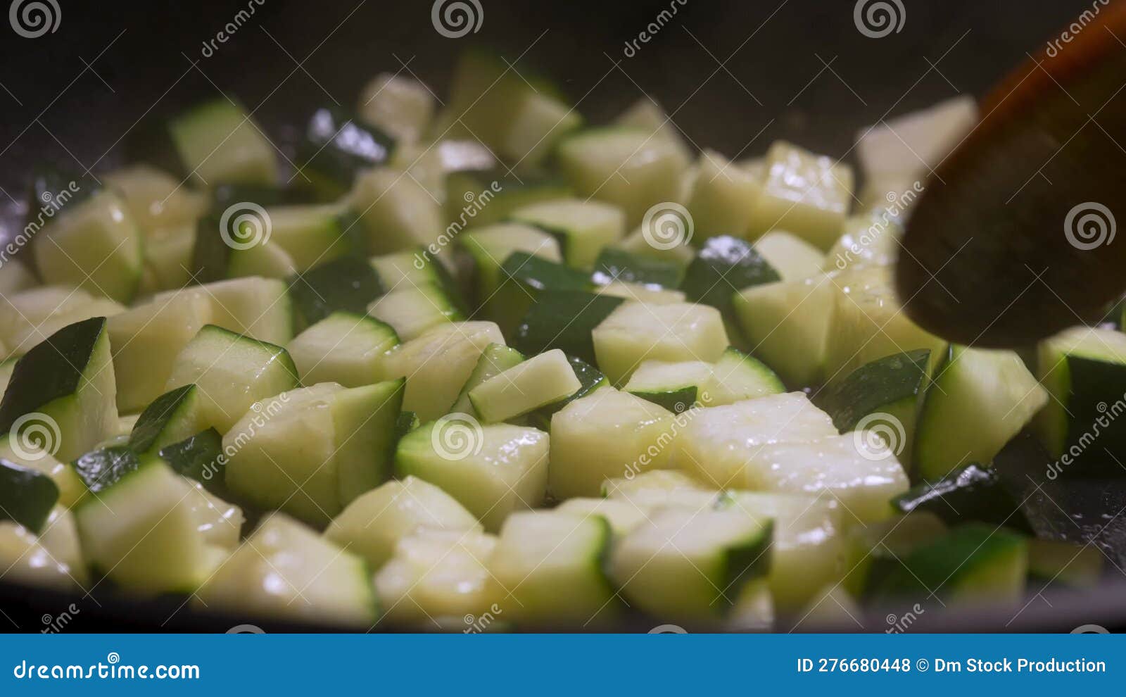 Zucchini cubes stock footage. Video of cubes, cook, food - 276680448