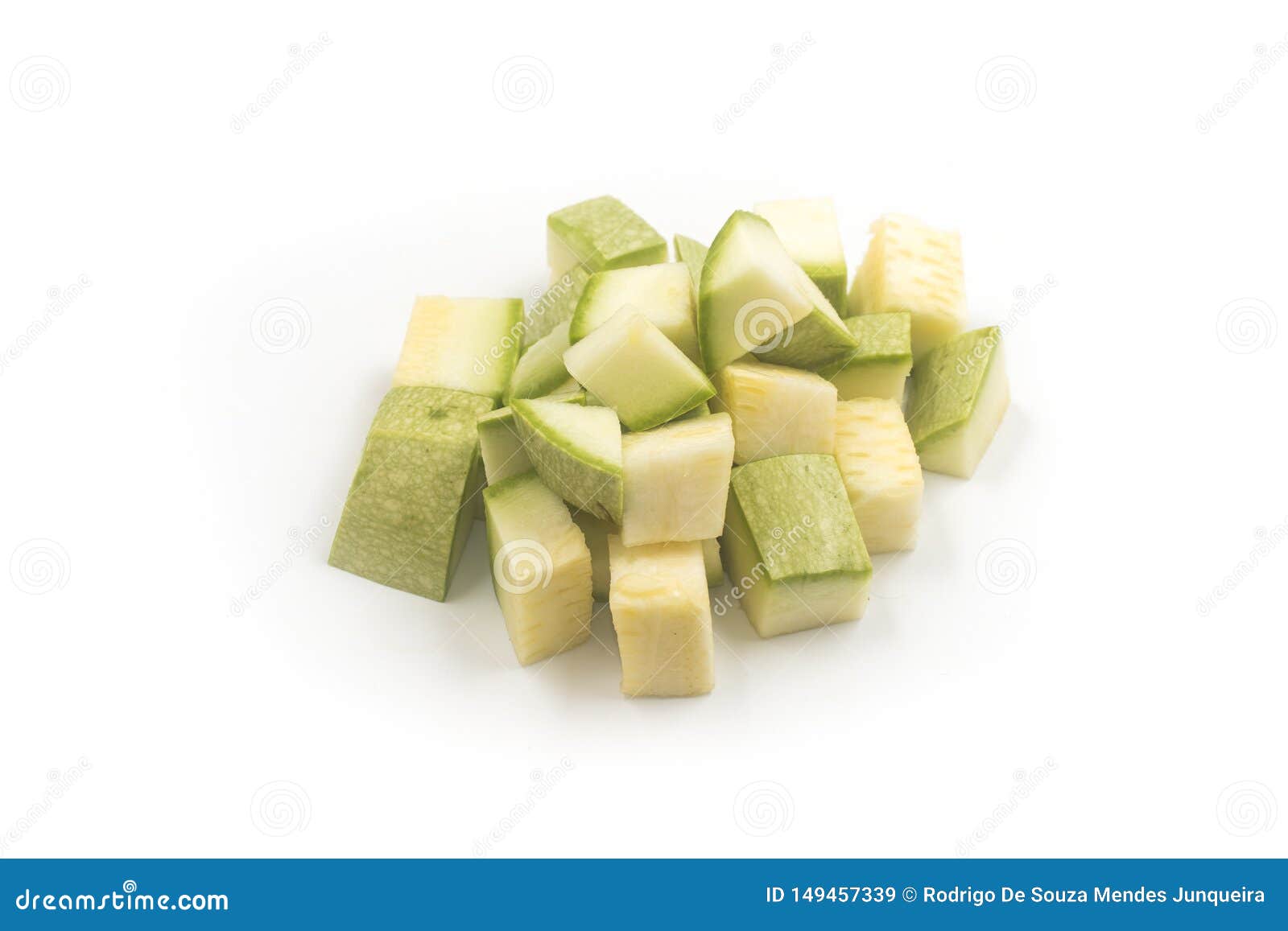 Zucchini Diced. Cut into Cubes Stock Image - Image of pieces, freshness ...