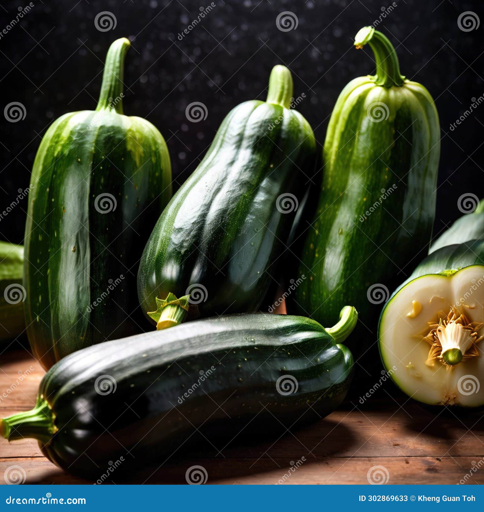 Zucchini Fresh Raw Organic Vegetable Stock Illustration - Illustration ...