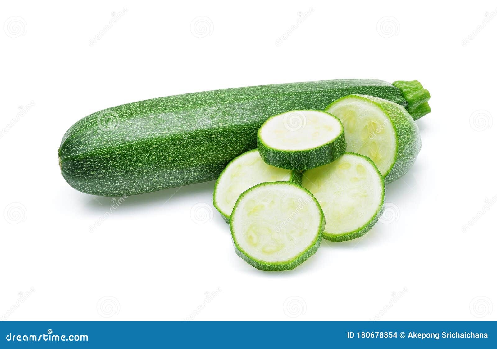 Zucchini Isolated on White Background Stock Photo - Image of background ...