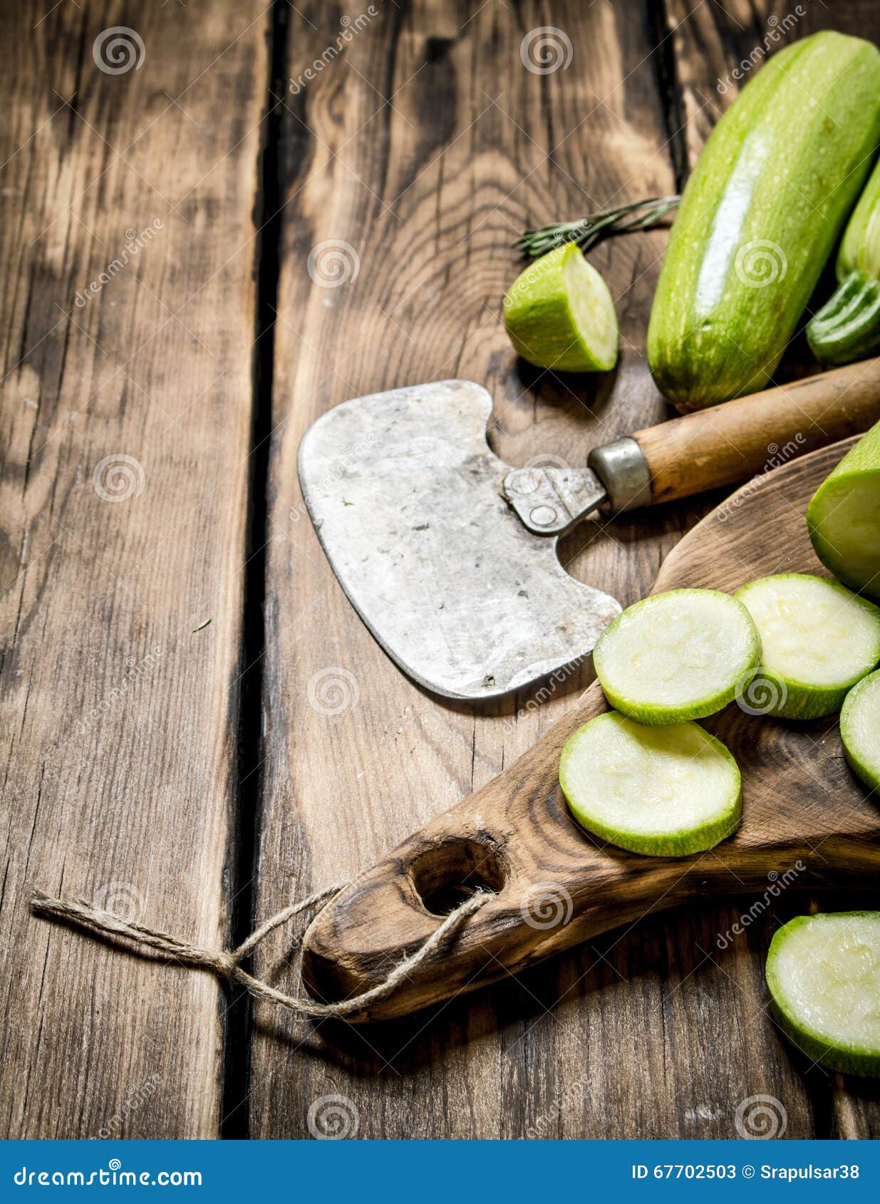 Zucchini with a Knife for Cutting . Stock Image - Image of background ...