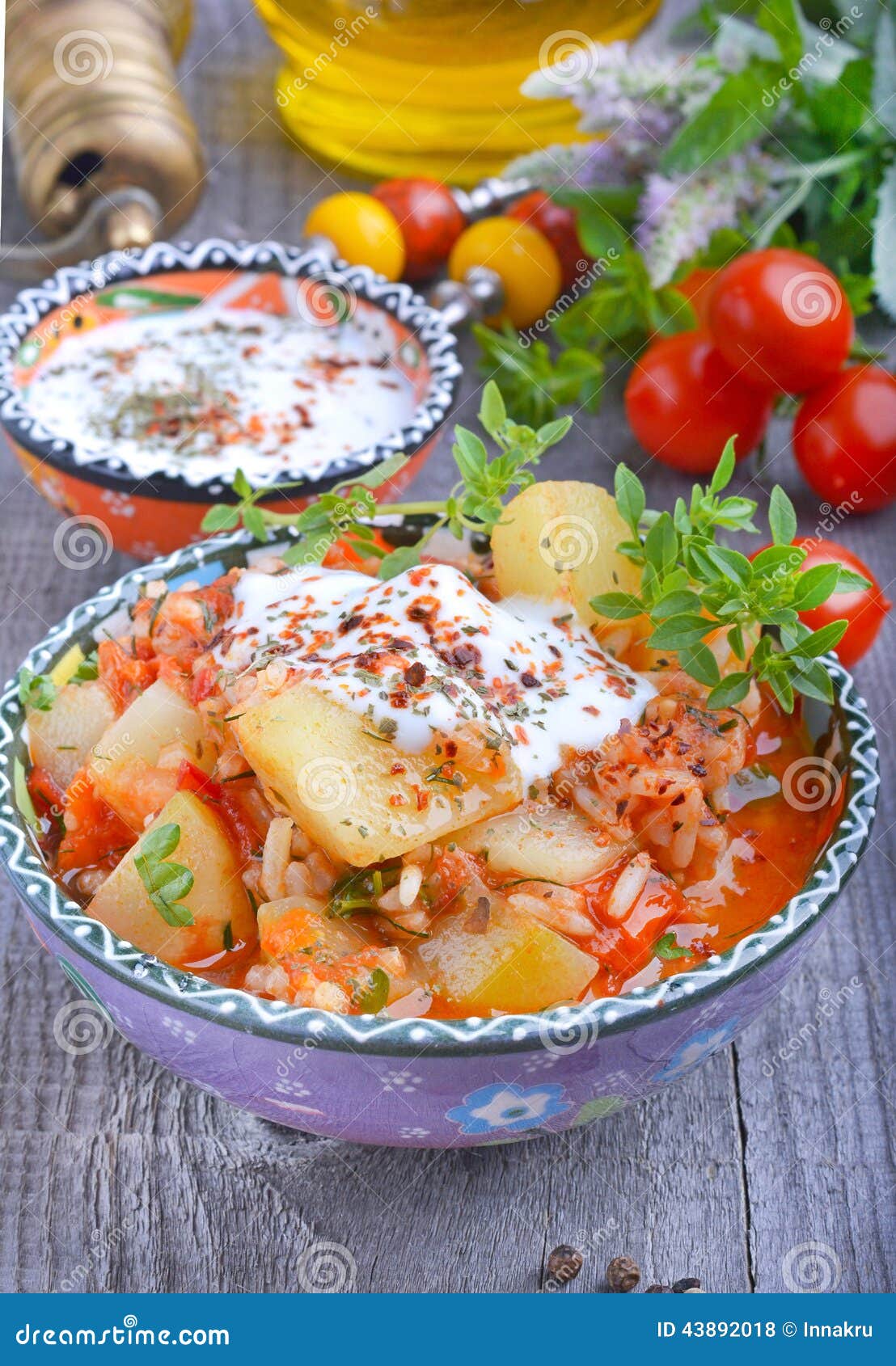 Zucchini, Stewed with Tomatoes and Rice Stock Photo - Image of rice ...