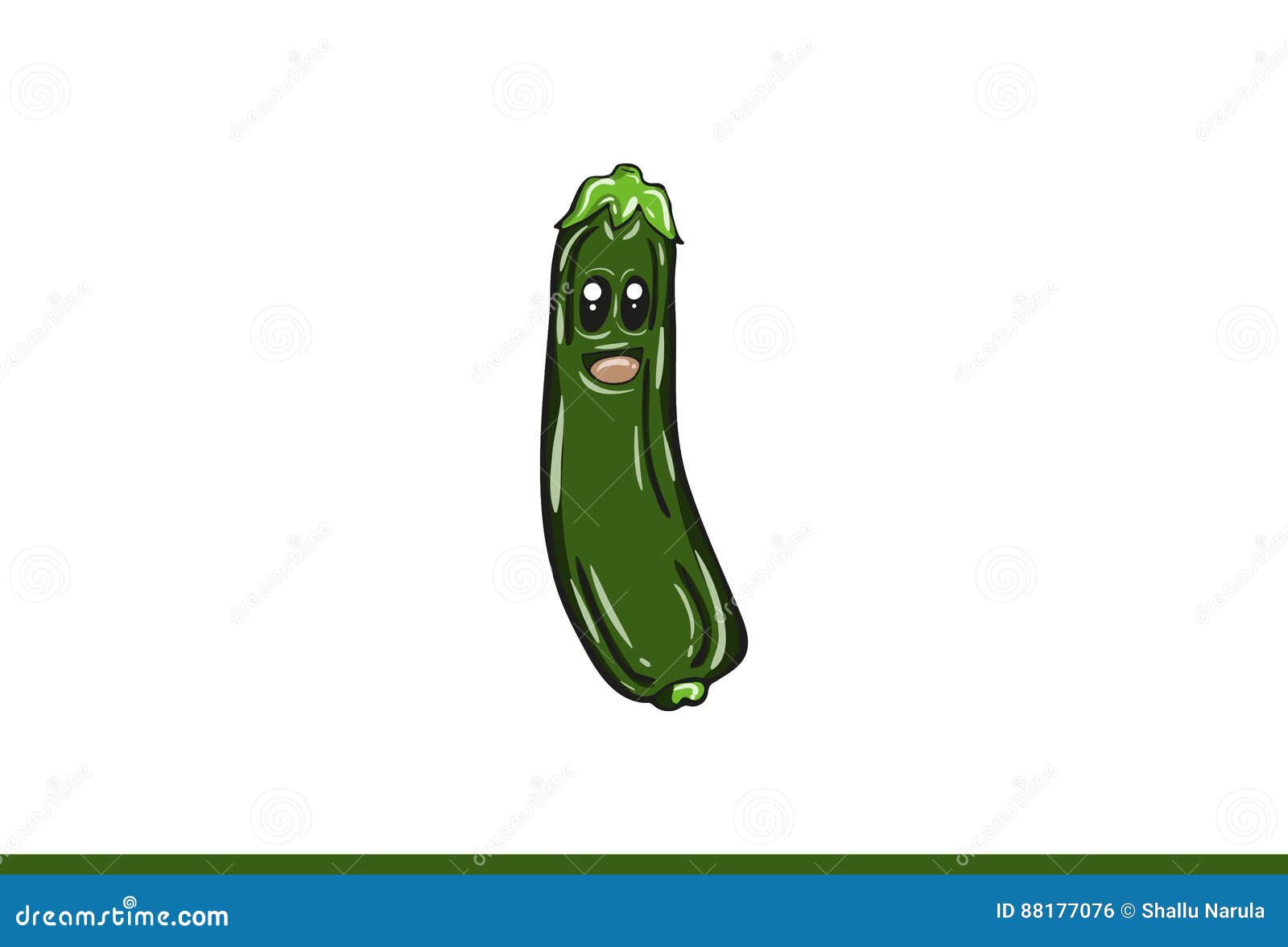 Zucchini Vector Cartoon Isolated On White Background Stock Photography ...