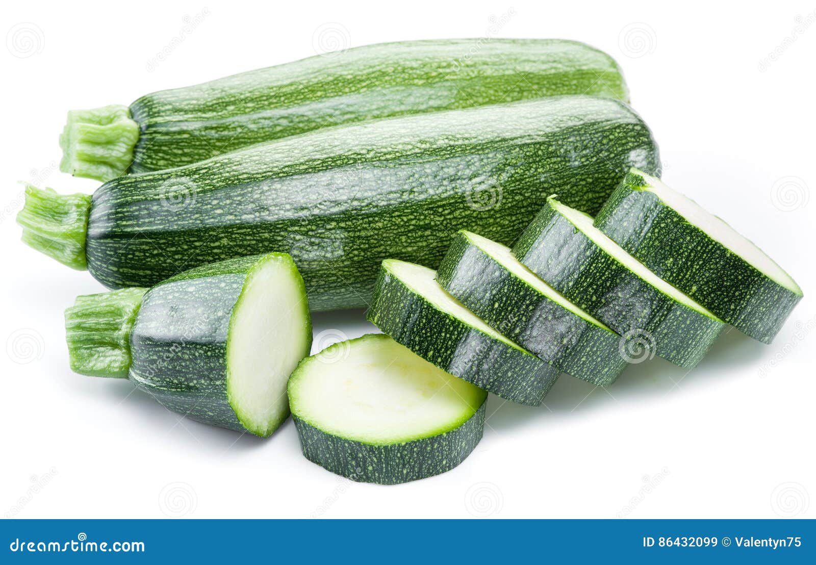 Zucchini on a White Background. Stock Image - Image of squash ...