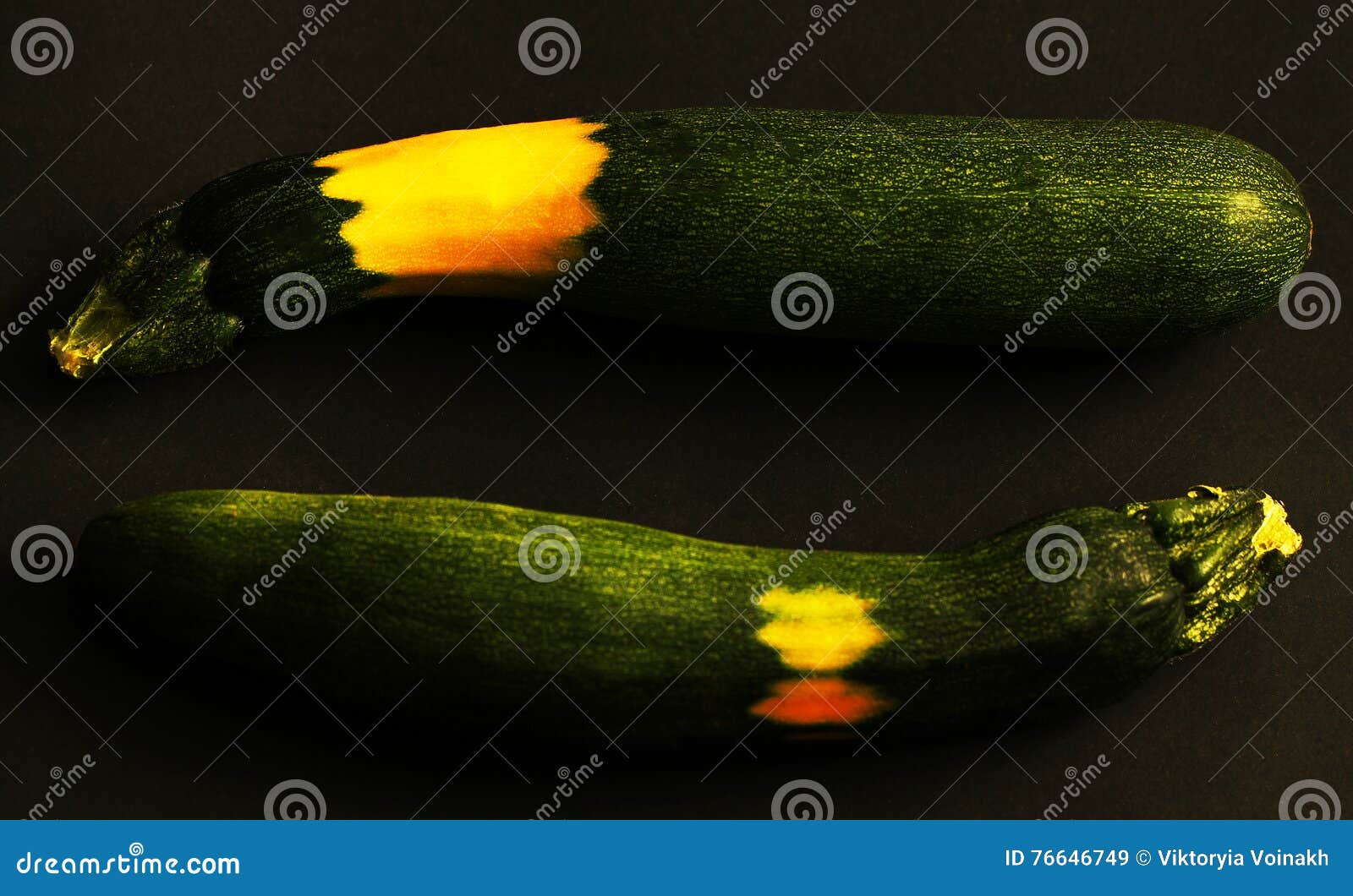 Zucchini with Yellow Sunburn Stock Image - Image of nature, color: 76646749