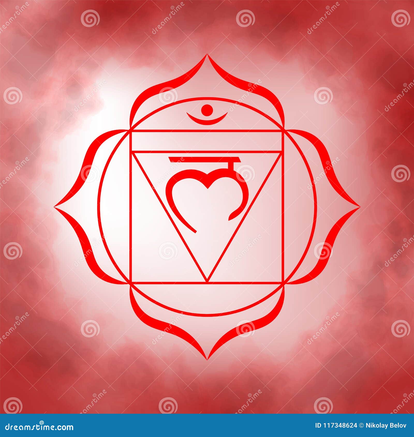 Zuerst Wurzel Chakra - Muladhara Vektor Abbildung - Illustration von ...