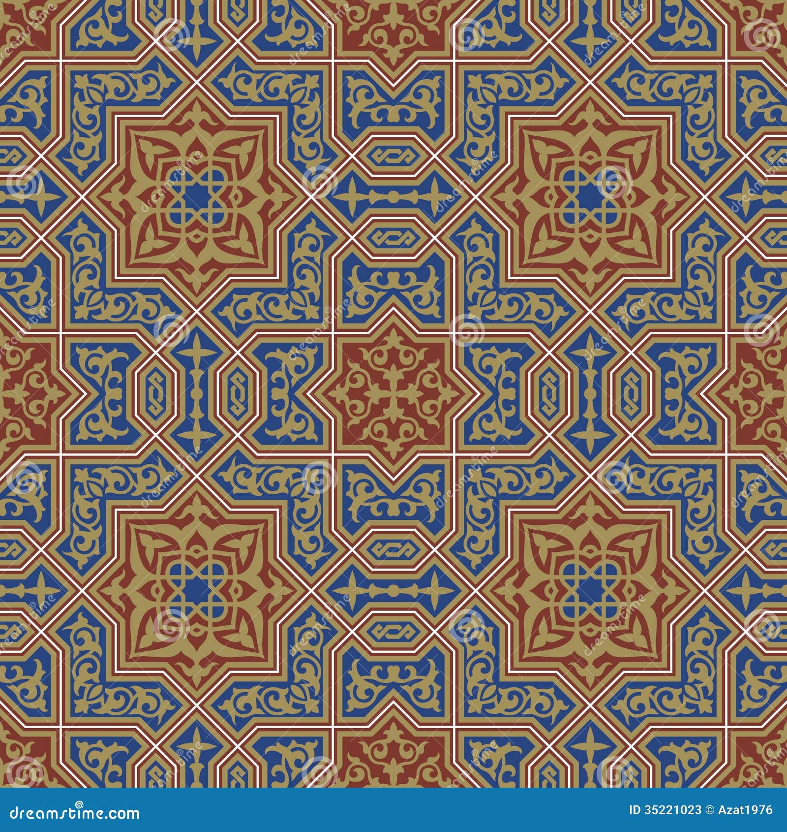 Zufar Seamless Pattern Five Stock Vector - Illustration of tile ...