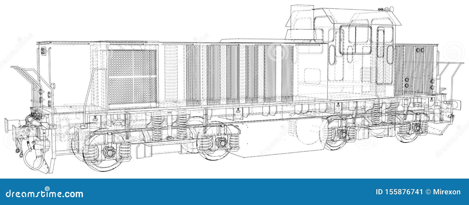 Zug. Format Eps10. Vektor Erstellt Vom Wireframe 3d Vektor Abbildung ...
