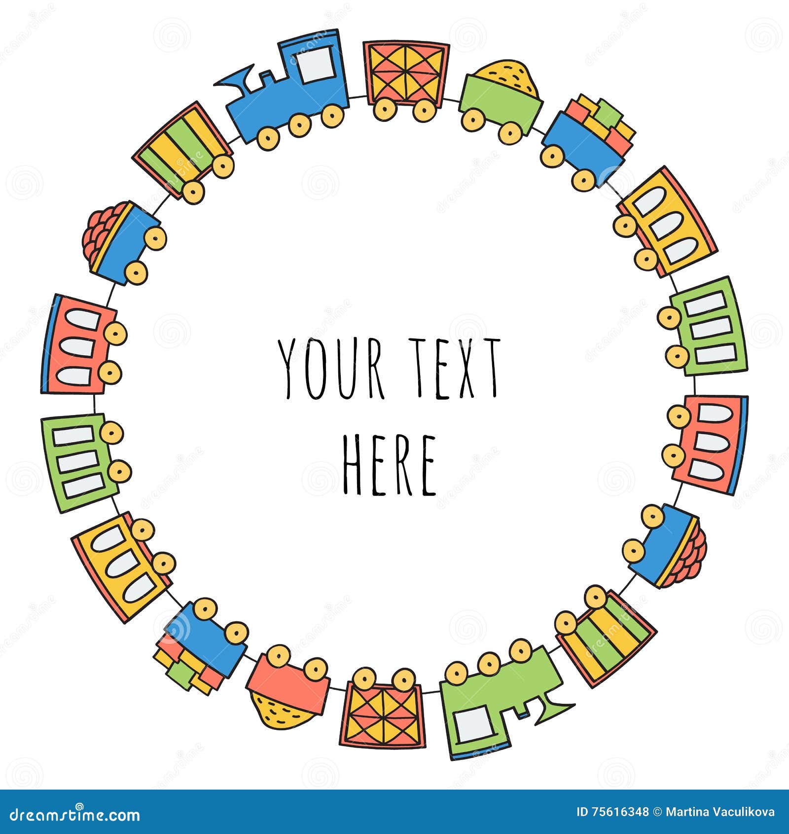 Zug mit Lastwagen im Kreis vektor abbildung. Illustration von zeichnung ...
