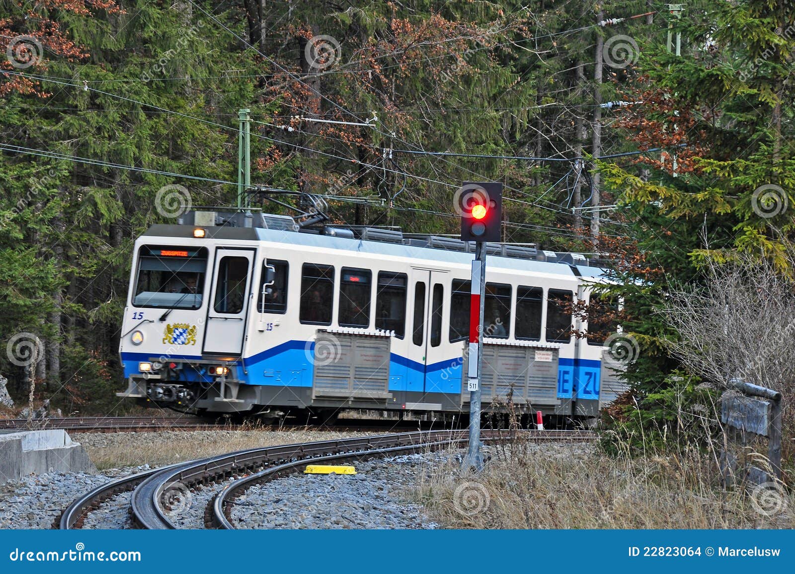 Zugspitze Train Arrive at Eibsee Station Stock Photo - Image of ...