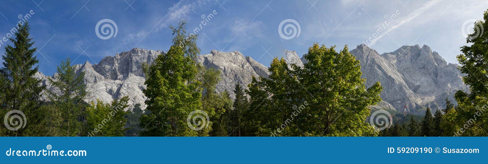 Zugspitze Massif, Highest German Mountains Stock Photo - Image of range ...