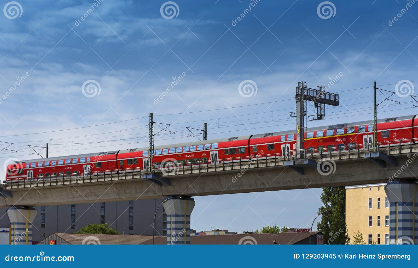Deutsche Bahn Train Crosses a Railway Bridge in Berlin Editorial Image ...