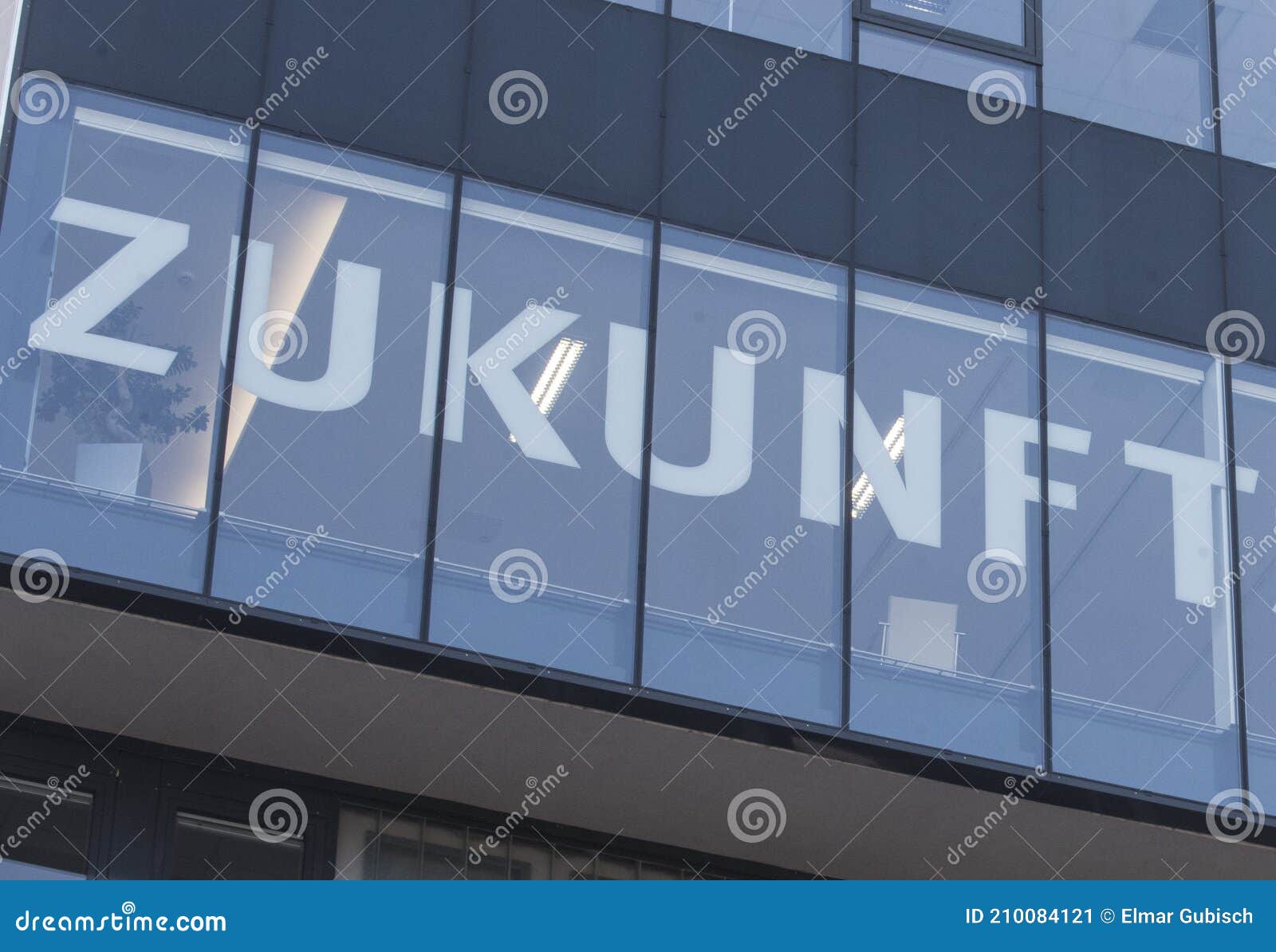 `Zukunft` Future Sign on the Window of a Office Building Stock Image ...