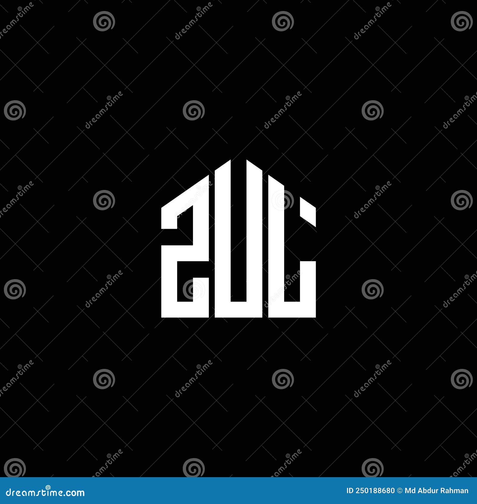 ZUL Letter Logo Design On BLACK Background. ZUL Creative Initials ...