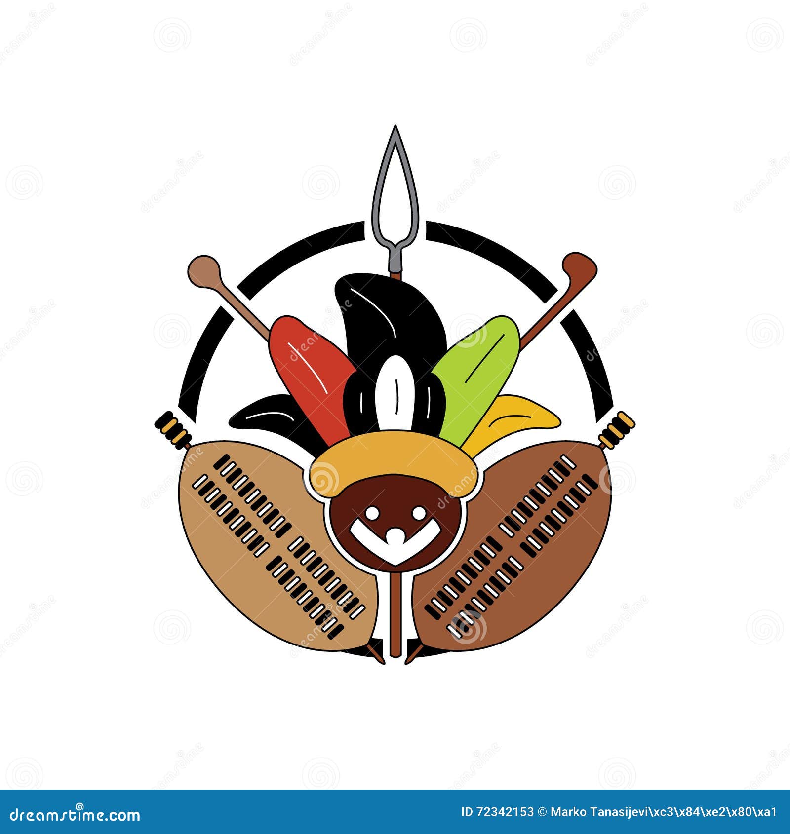 Zulu Tribe Sign ilustração do vetor. Ilustração de arte - 72342153