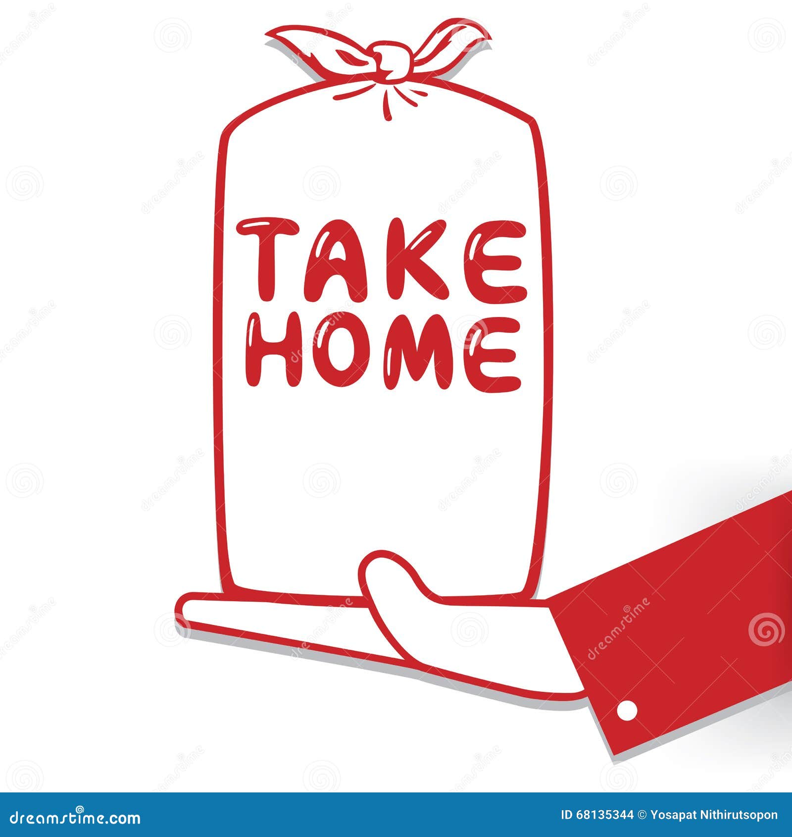 Zum Mitnehmen vektor abbildung. Illustration von getrennt - 68135344