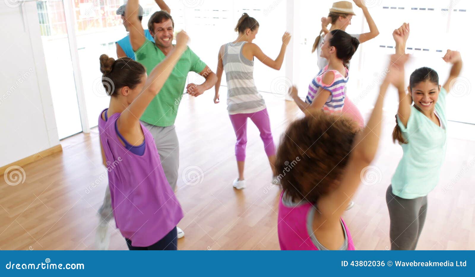 Zumba Class Dancing in Studio Stock Footage - Video of young, training ...