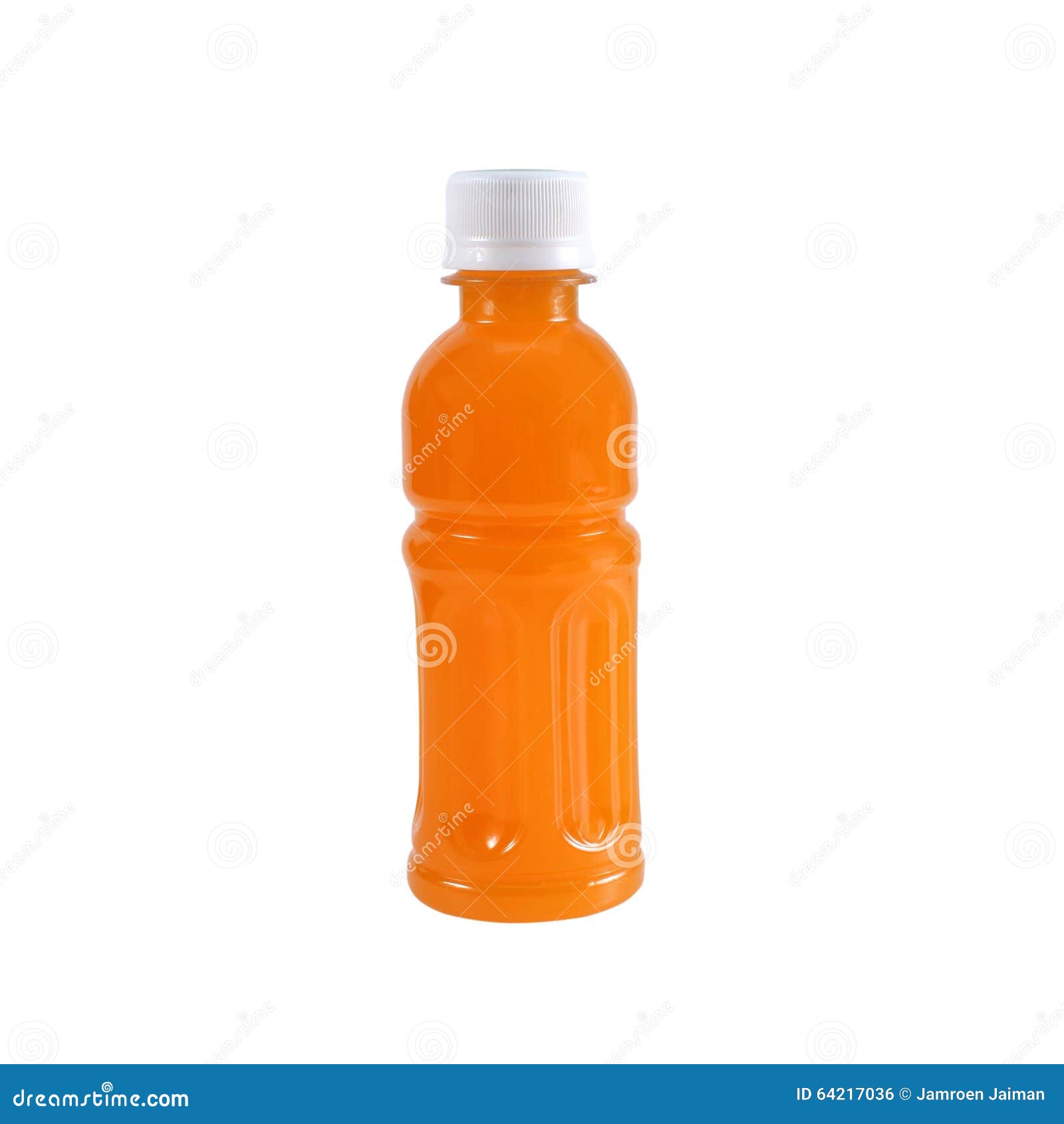 Zumo De Naranja En Una Botella Aislada En Blanco Foto de archivo ...
