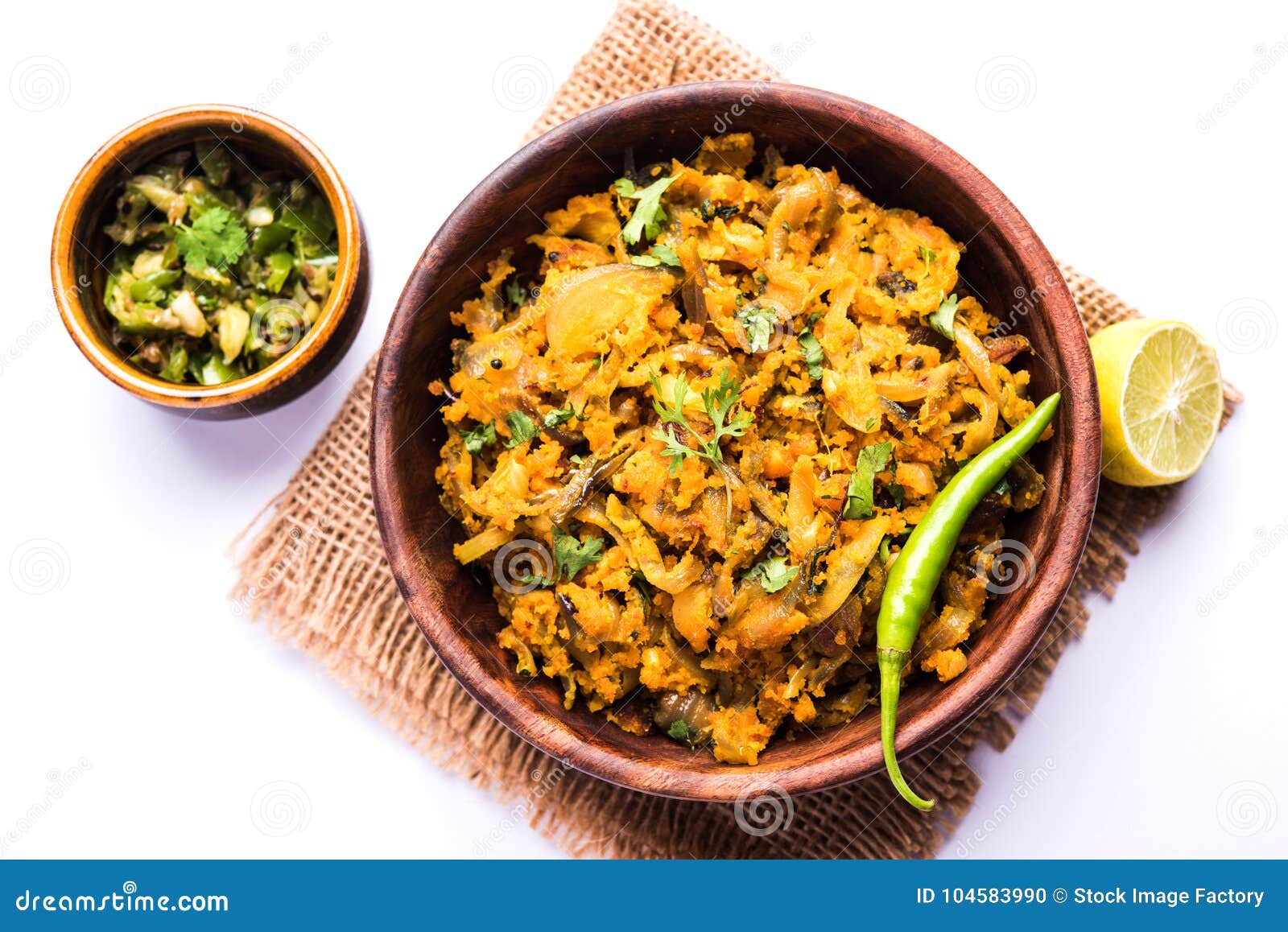 Zunka Bhakar Pithla O Pitla, Comida India Foto de archivo - Imagen de ...