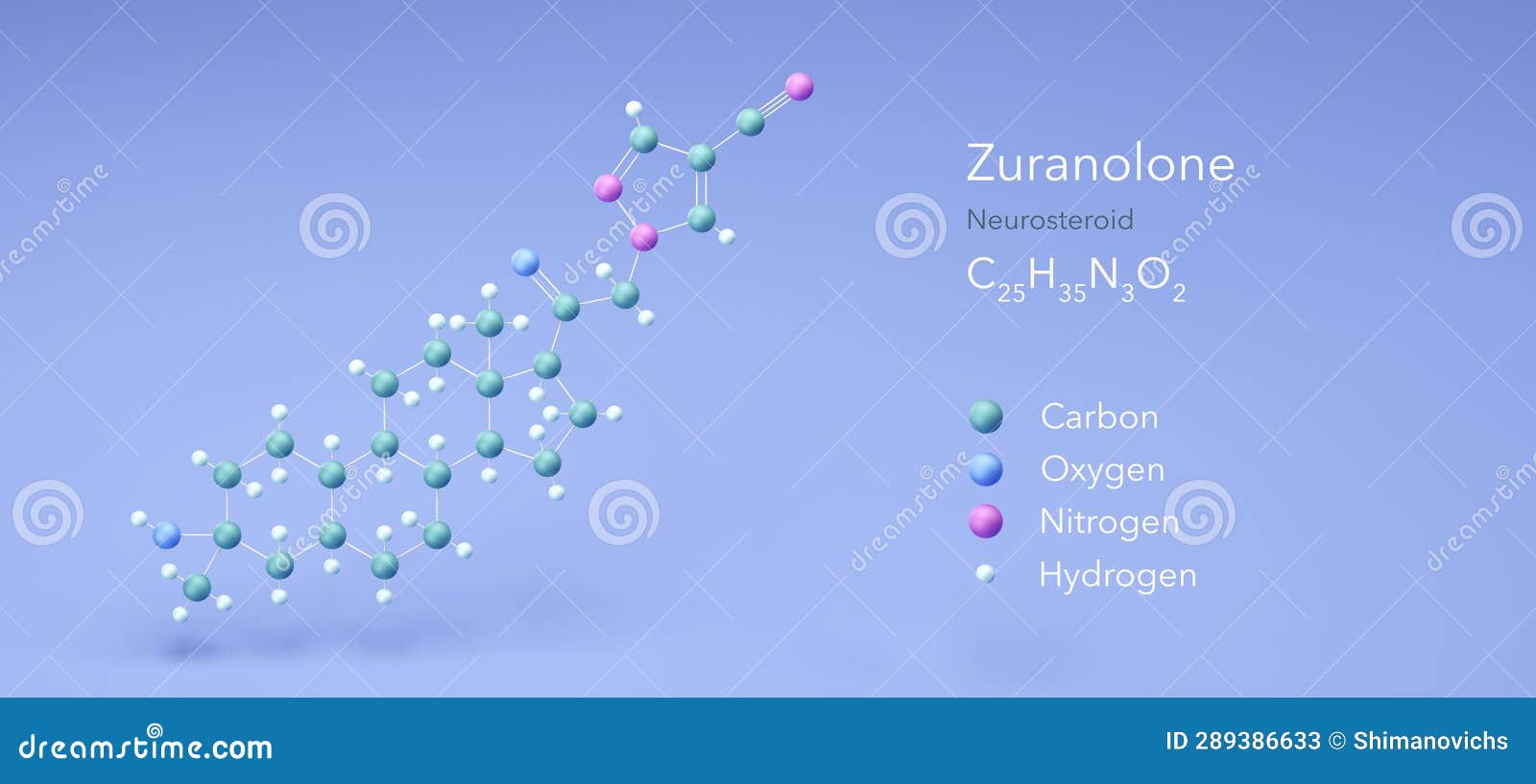 Zuranolone Molecular Structure, 3d Model Molecule, Zurzuvae, Structural ...