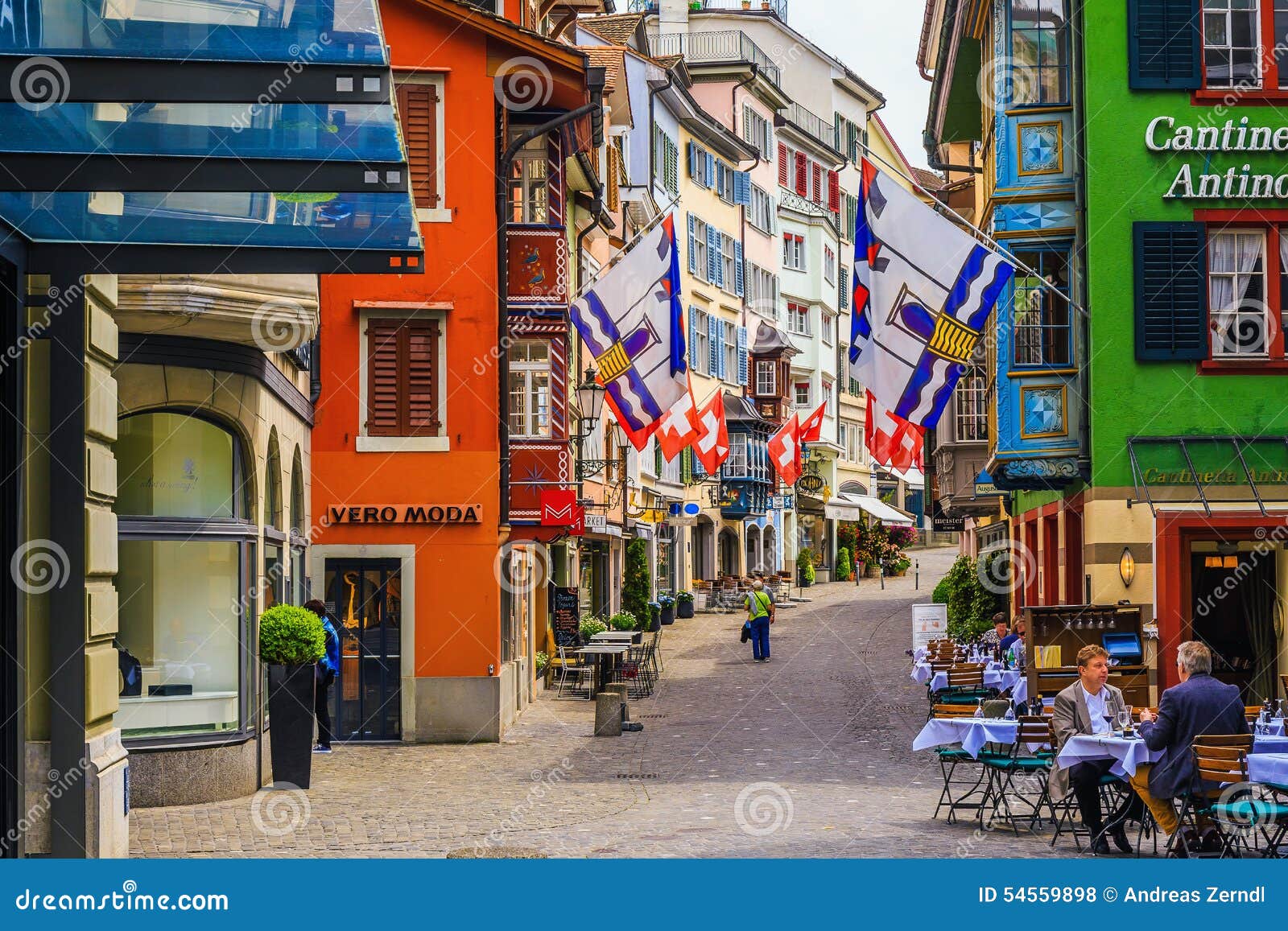 Zurich centrum, Schweiz redaktionell arkivfoto. Bild av historia - 54559898