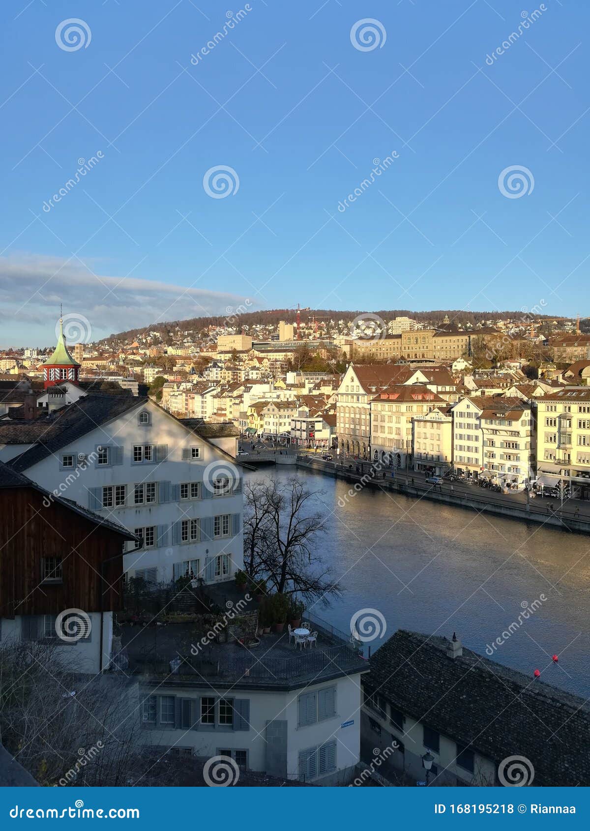 Zurich City, View from Above Stock Photo - Image of postcard ...