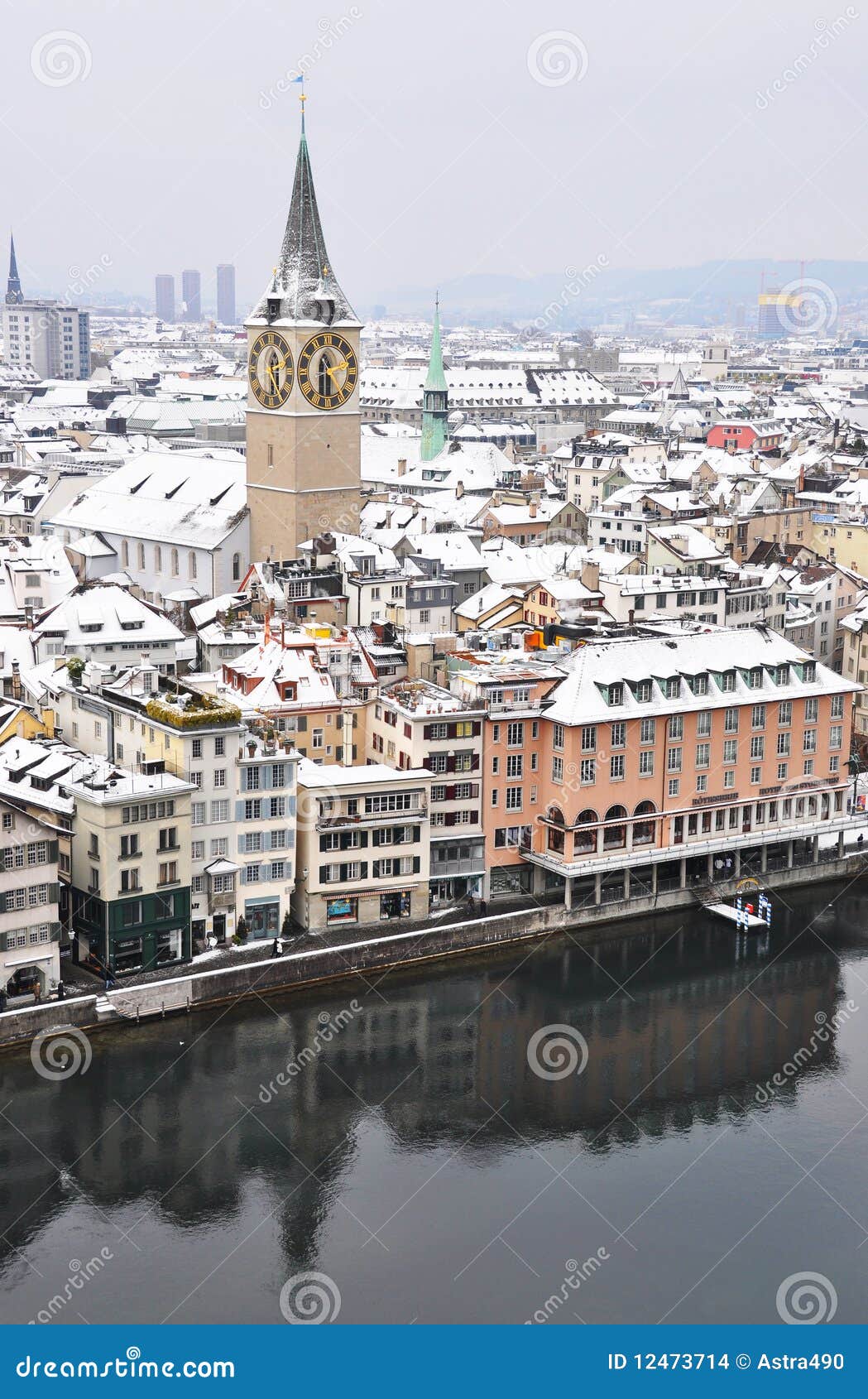 Zurich downtown stock photo. Image of lake, building - 12473714