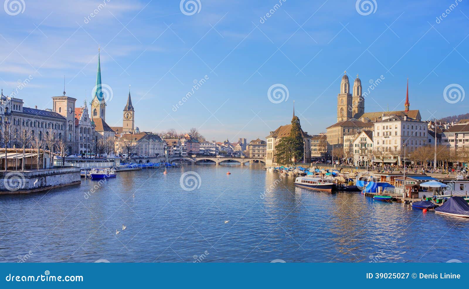 Zurich, the Limmat River stock image. Image of landmark - 39025027