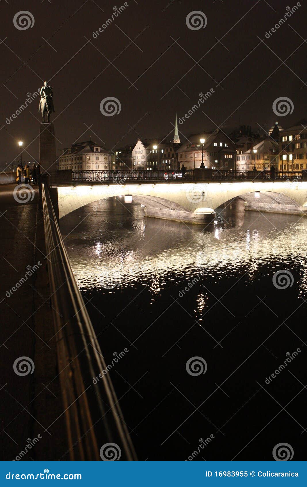 Zurich by night stock image. Image of architecture, night - 16983955