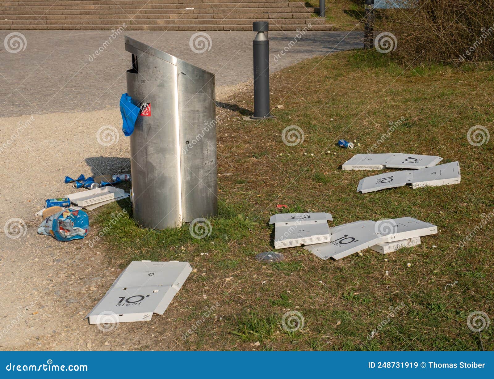 Zurich, Switzerland - March 26th 2022: Littering with Pizza Boxes in ...
