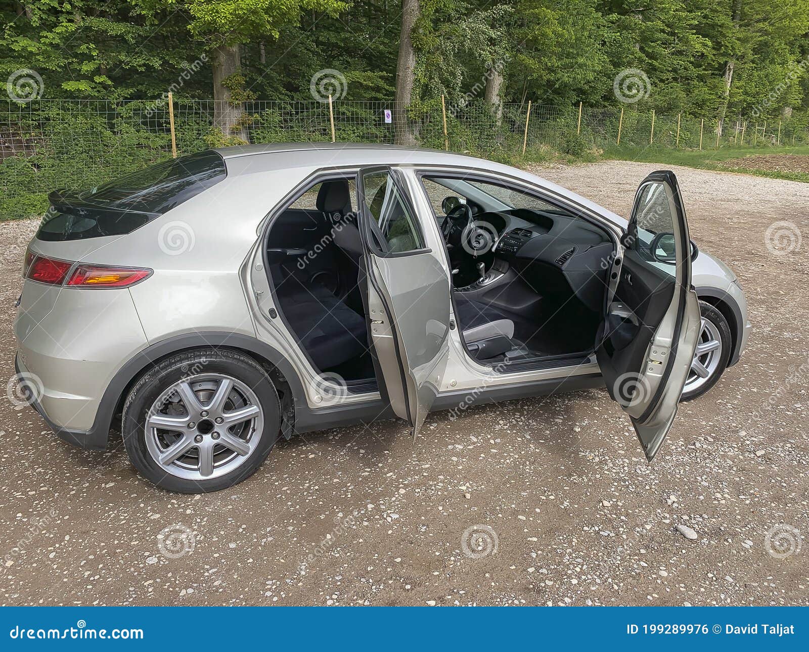 An Empty Car with Open Doors in Nature Stock Photo - Image of outdoors ...