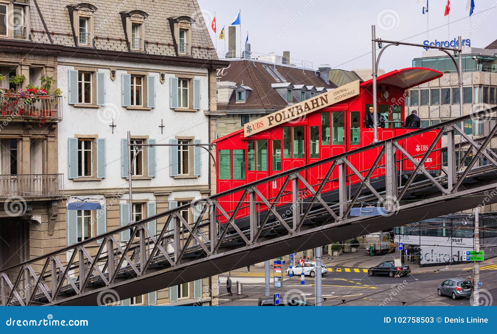 Polybahn Funicular Railway in Zurich, Switzerland Editorial Stock Photo ...