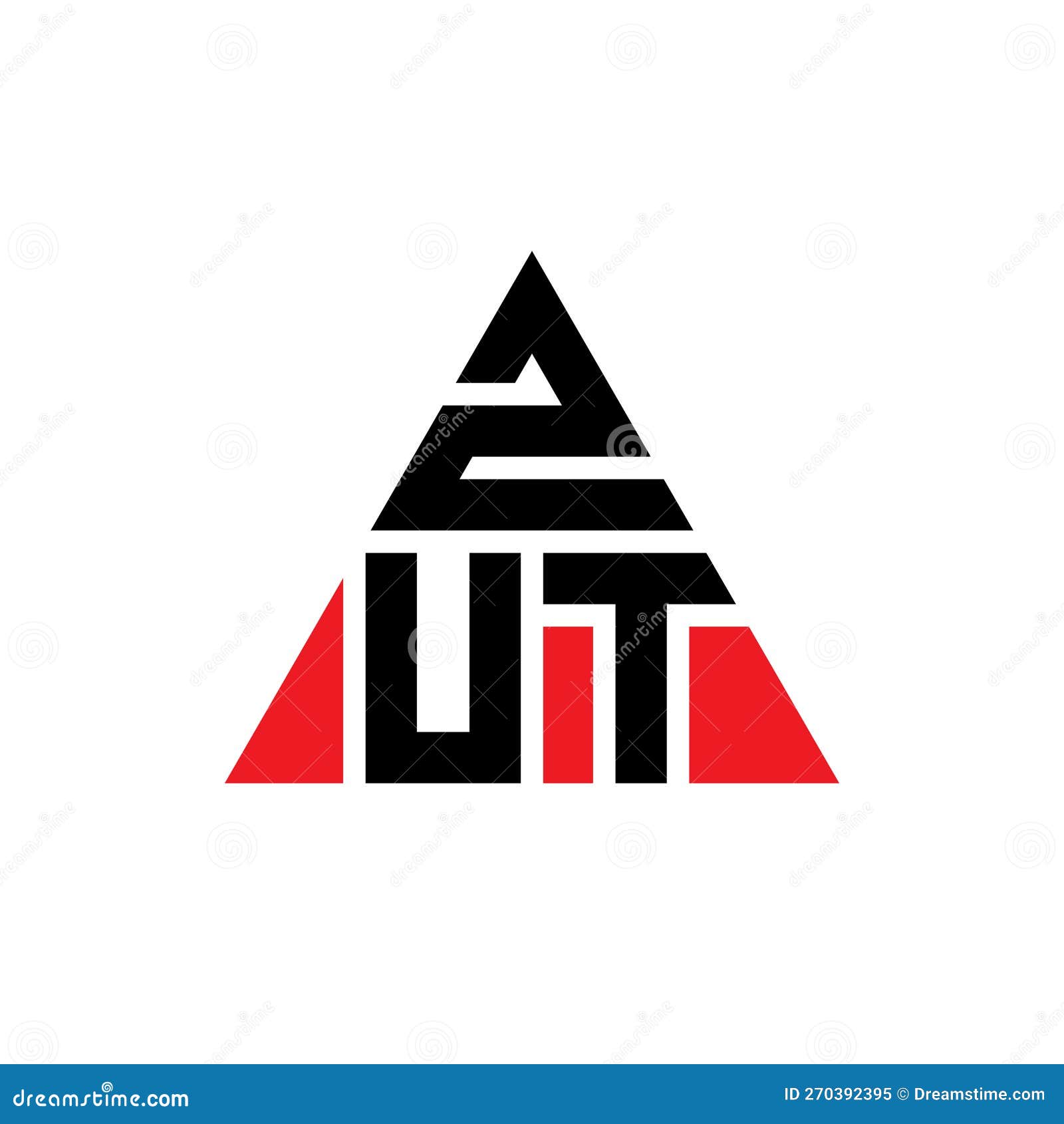 ZUT Triangle Letter Logo Design with Triangle Shape. ZUT Triangle Logo ...