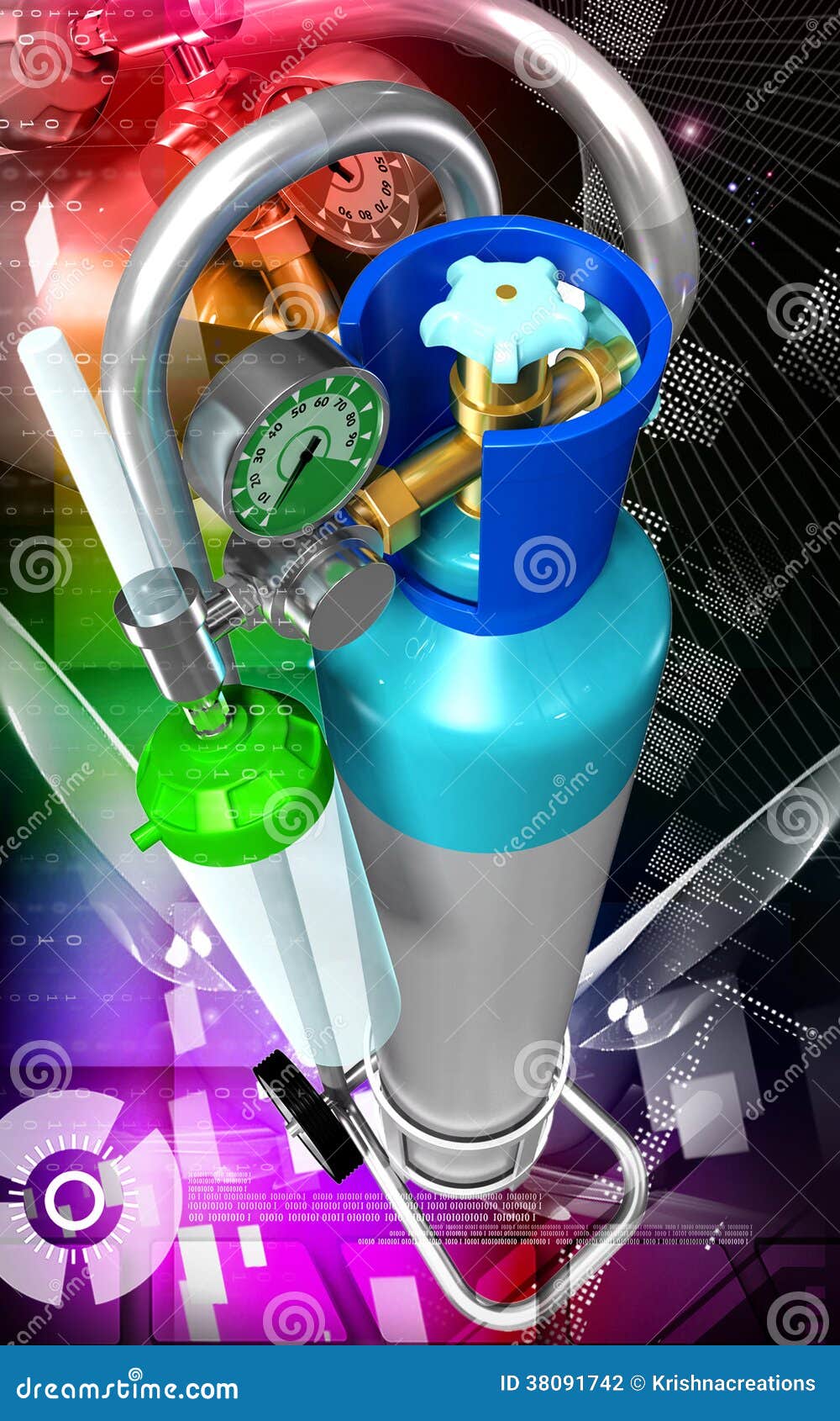 Zuurstofcilinder stock illustratie. Illustration of noodsituatie - 38091742