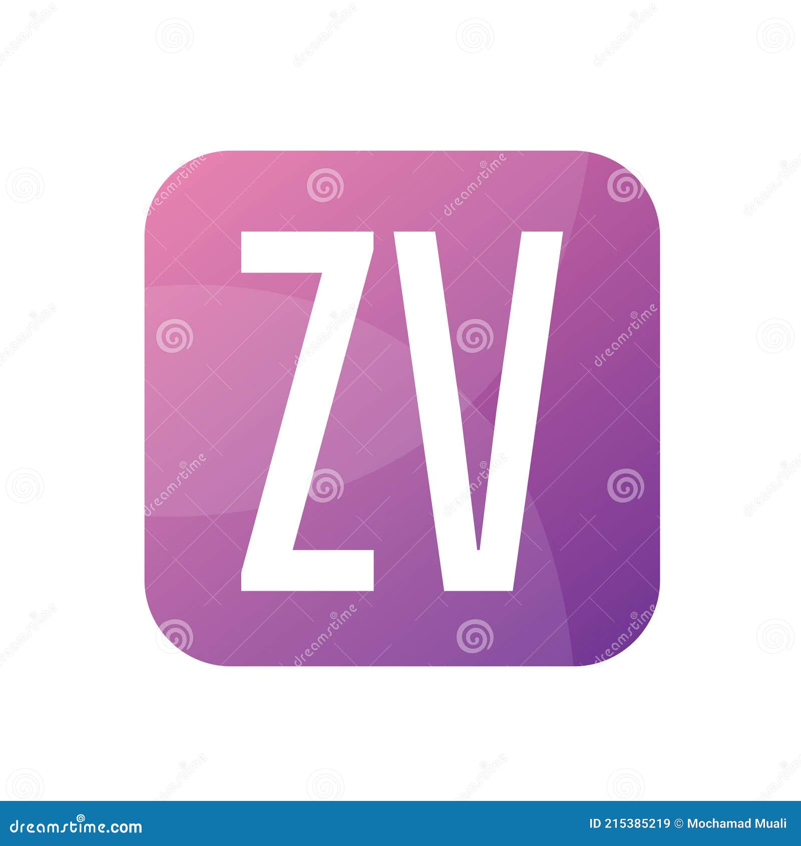 ZV Letter Logo Design with Simple Style Stock Illustration ...