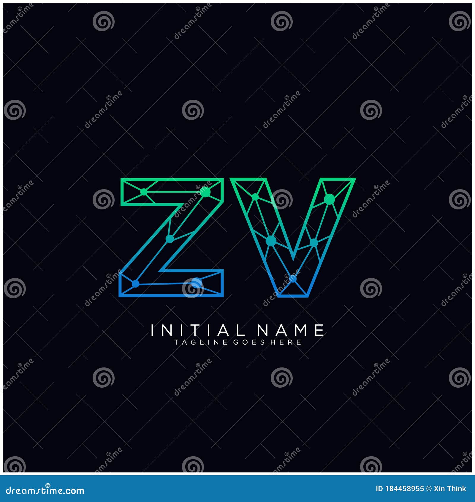 ZV Letter Logo Icon Design Template Elements Stock Vector ...