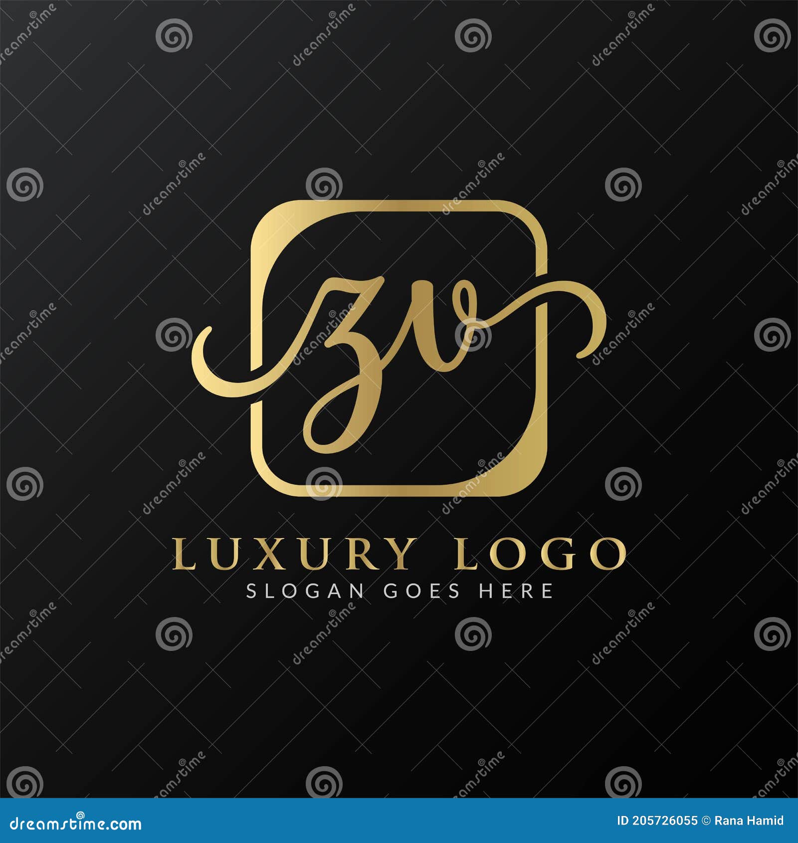 ZV Logo Design Vector Template. Initial Luxury Letter ZV Vector ...