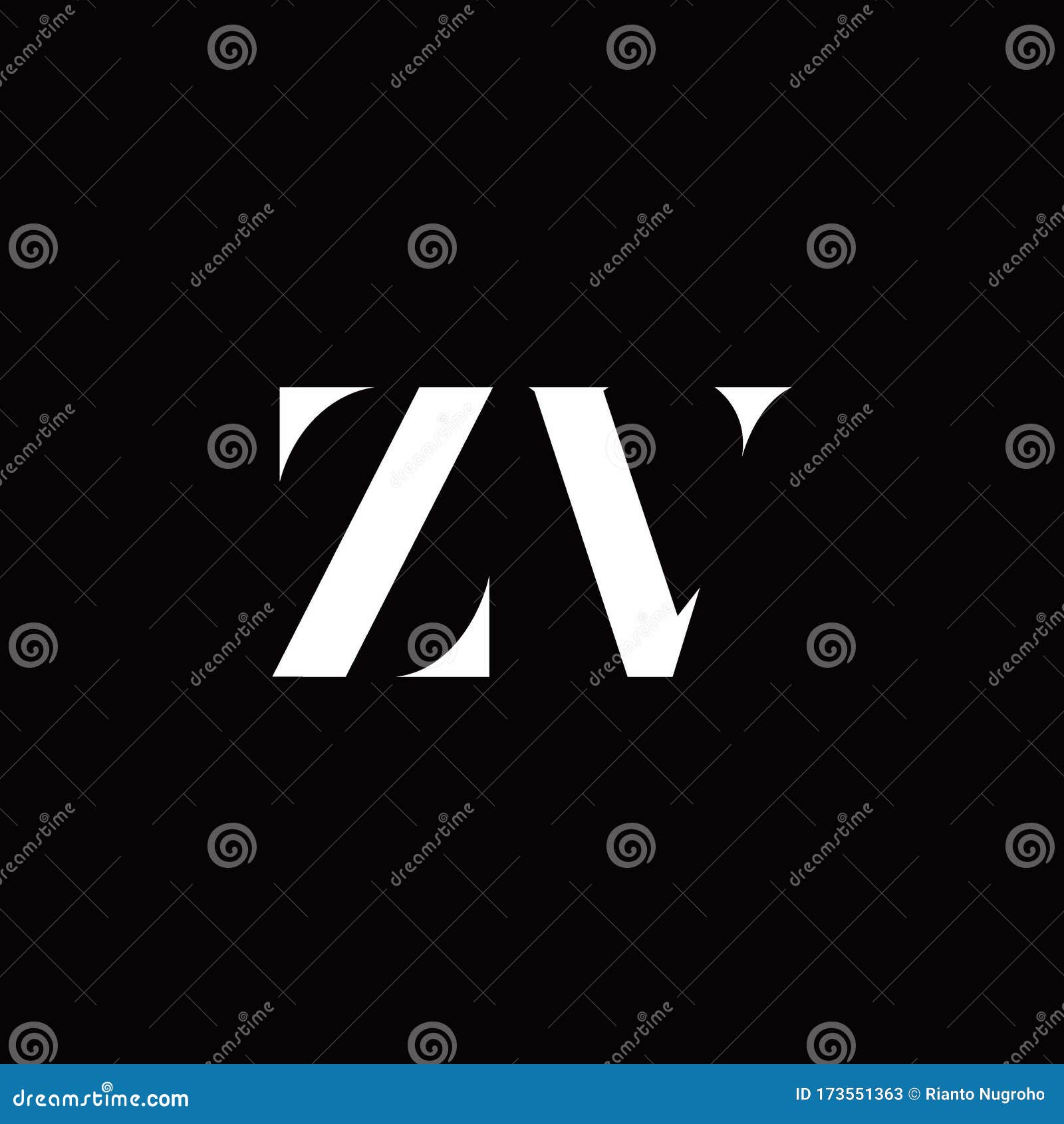 ZV Logo Letter Initial Logo Designs Template Stock Vector ...