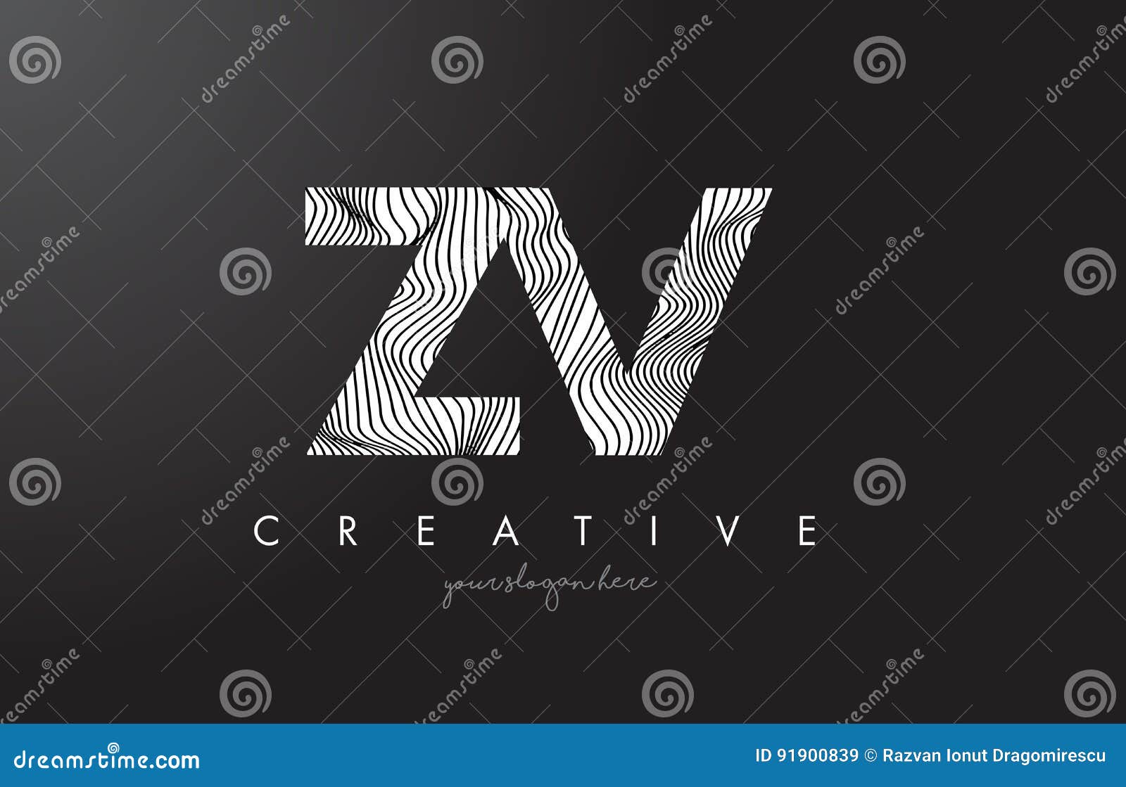 ZV Z V Letter Logo with Zebra Lines Texture Design Vector. Stock Vector ...