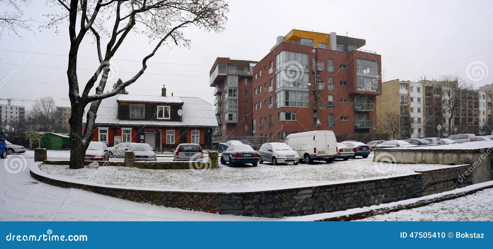 Zverynas District in Vilnius at Afternoon Time on November 24, 2014 ...